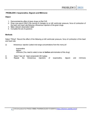 CVS simulation problem 3 | DOCX | Heart and Cardiovascular Diseases | Diseases and Conditions