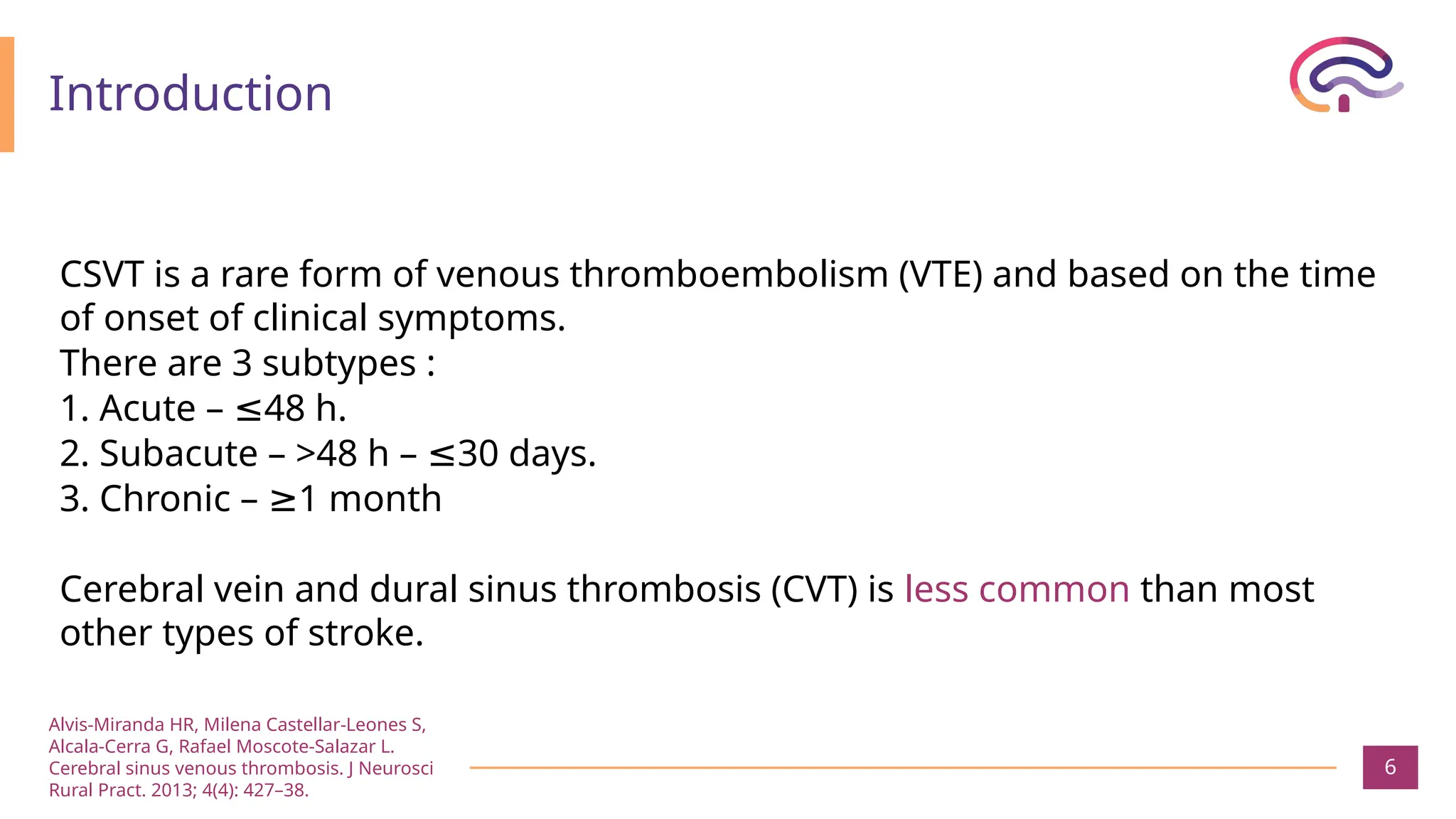 Cerebral venous sinus thrombosis : Clinical picture and management | PPTX