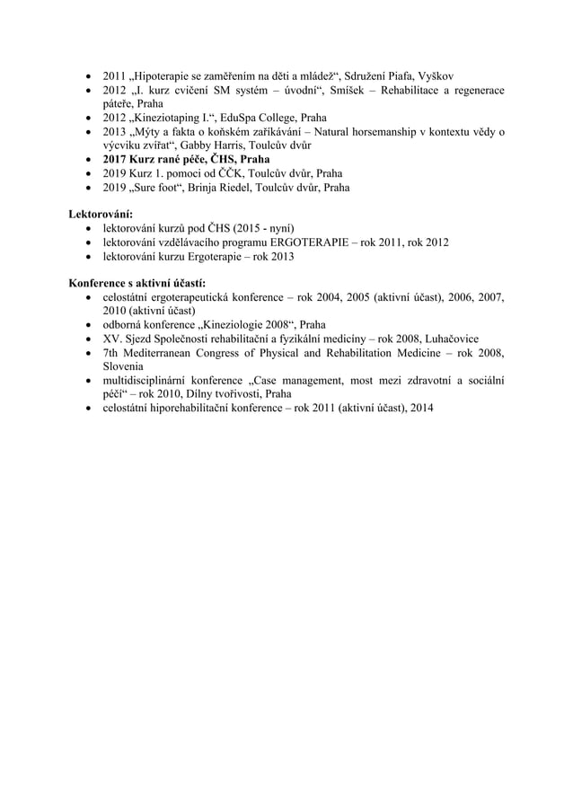 Cv stastna kohoutova monika | PDF