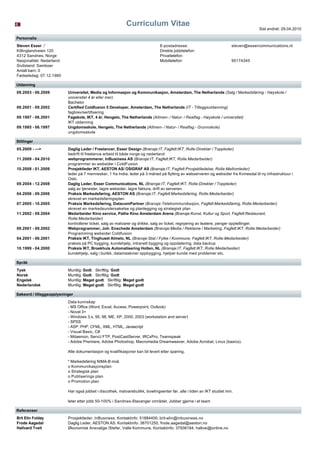 Cv steven webcruiter | PDF