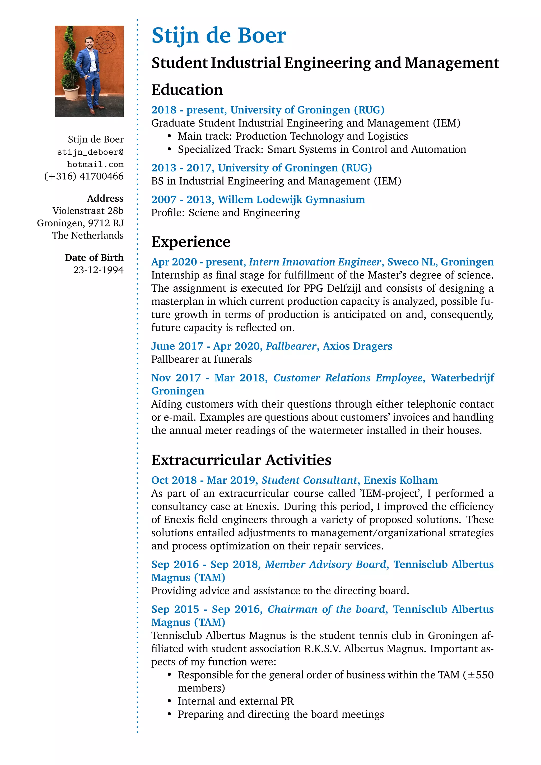 Cv stijn de boer | PDF