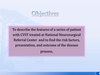 Cerebral Venous Sinus Thrombosis 2010 - Dr. Rajiv Jha (Neurosurgeon ...
