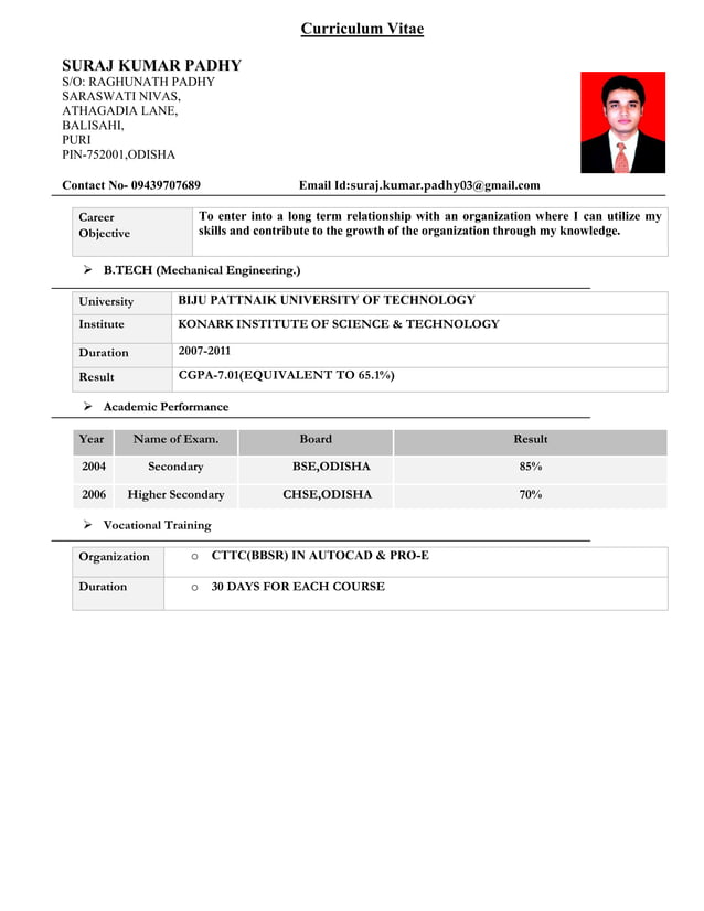 Cv suraj kumar padhy | PDF | Resume Writing and Advice | Job Search