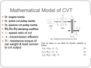 CONTINOUS VARIABLE TRANSMISSION | PPTX