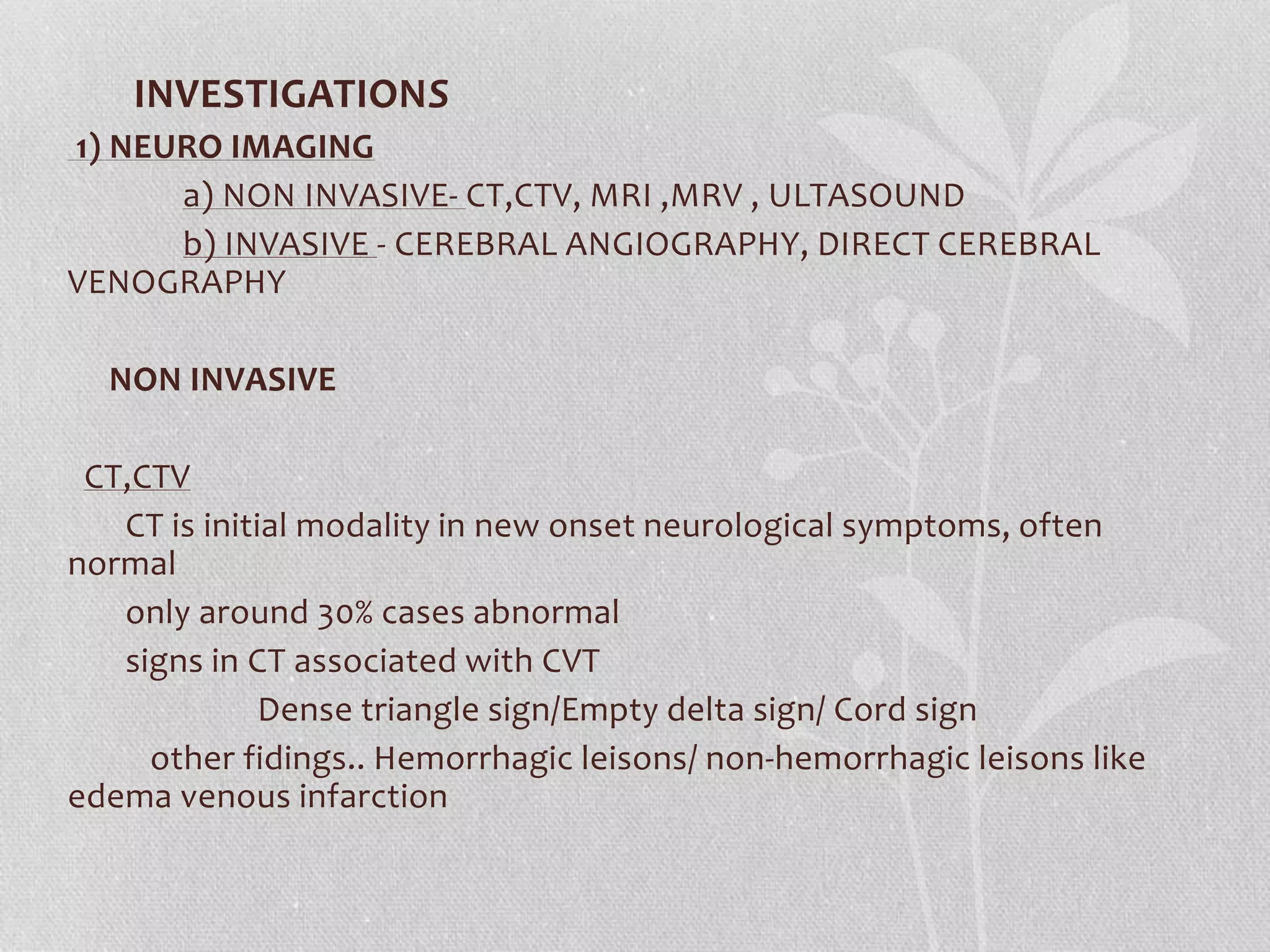 CEREBRAL VENOUS THROMBOSIS | PPTX