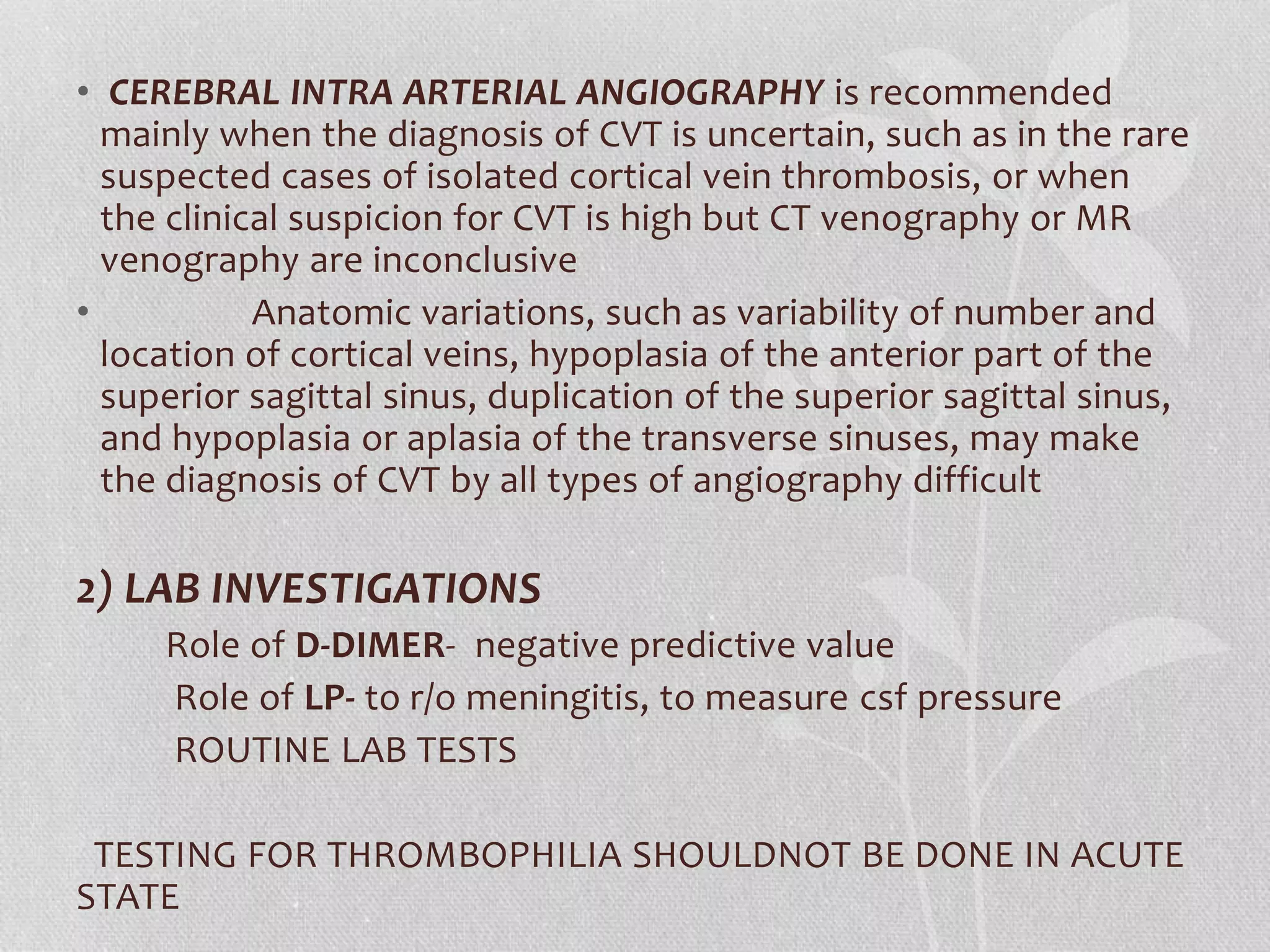 CEREBRAL VENOUS THROMBOSIS | PPTX