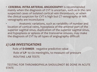 CEREBRAL VENOUS THROMBOSIS | PPTX