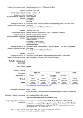 Cv tasente tanase | PDF