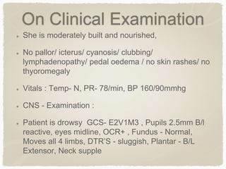 A case of Bilateral venous thalamic infarcts | PPT