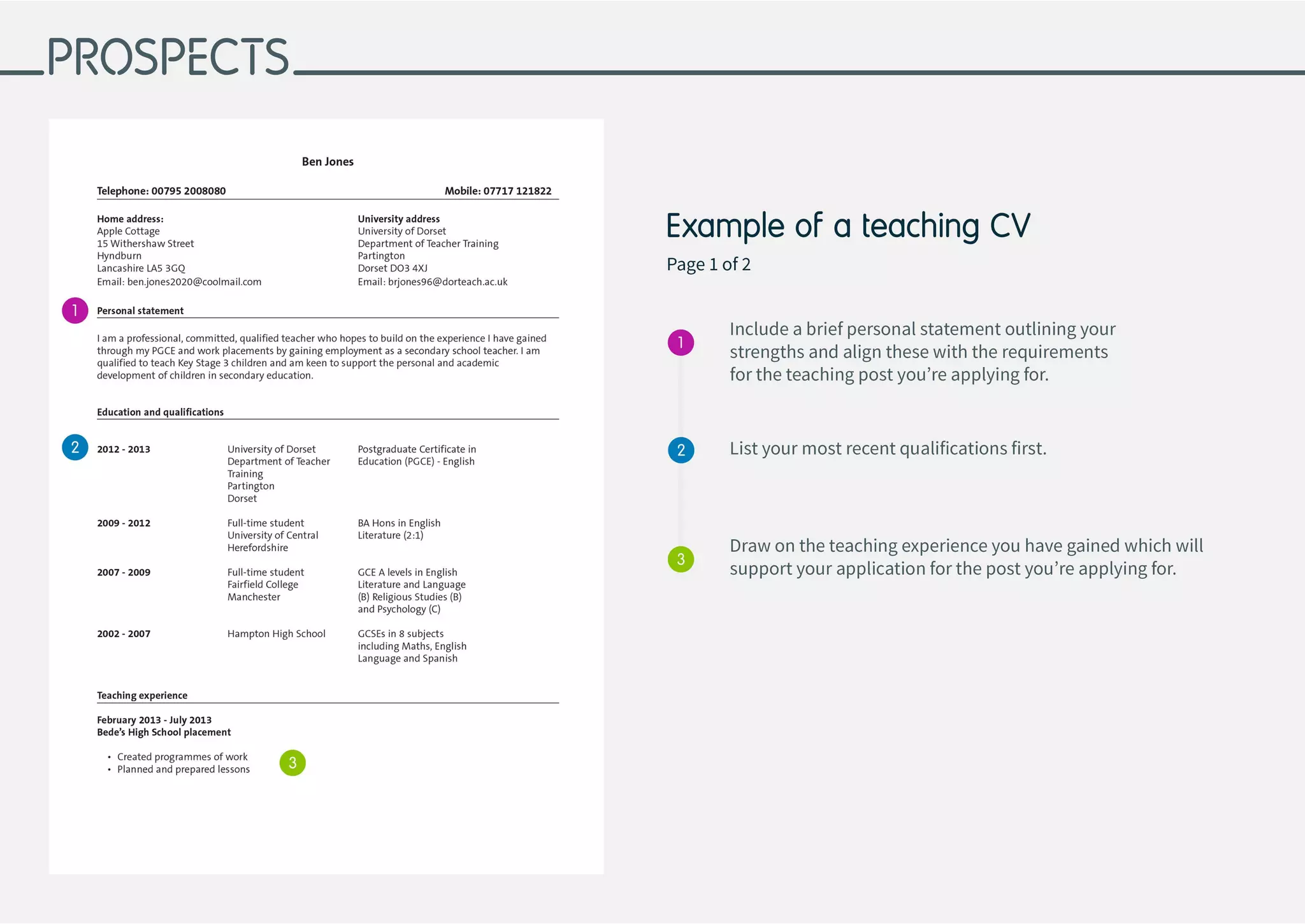 Cv teaching | PDF