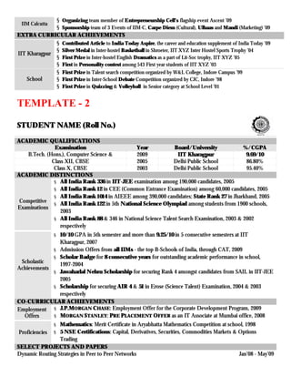 Cv template by kgp | PDF