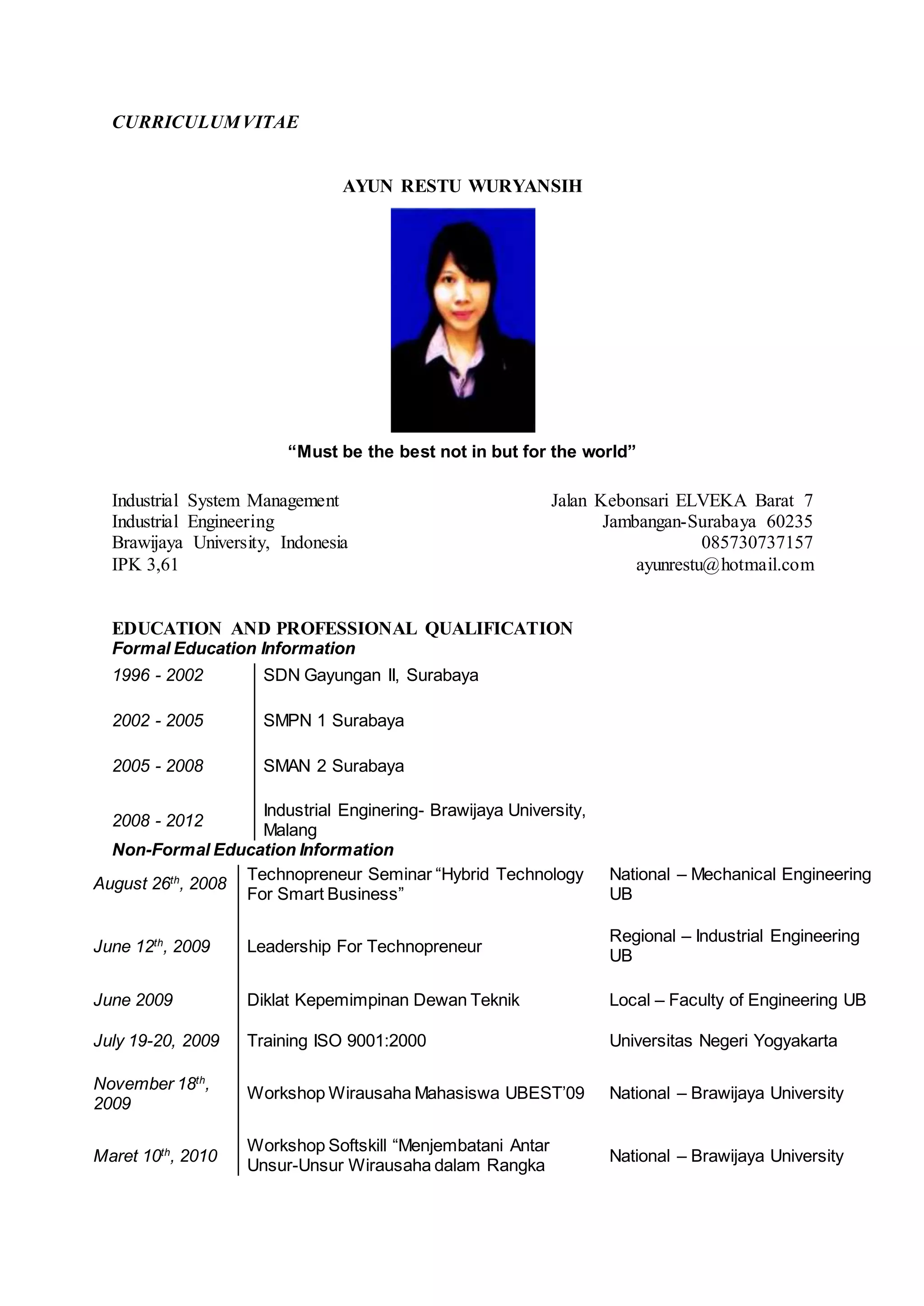 Cv terbaik internet | PDF