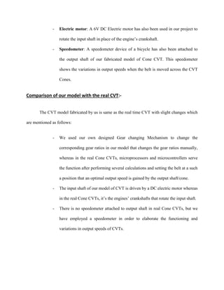 Continuously Variable Transmission Teaching Model | DOCX