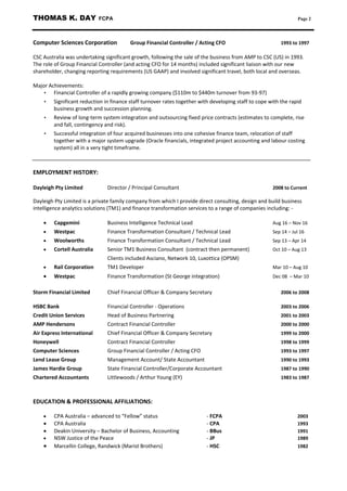 CV - Thomas Day - FCPA | PDF