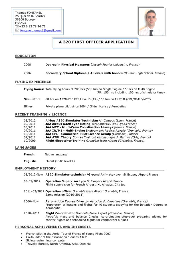 CV_ThomasFontanel_EN | PDF | Air Travel | Travel Type