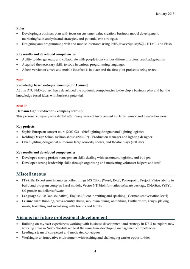 CV Thomas Nygaard Hamann 2013 | PDF