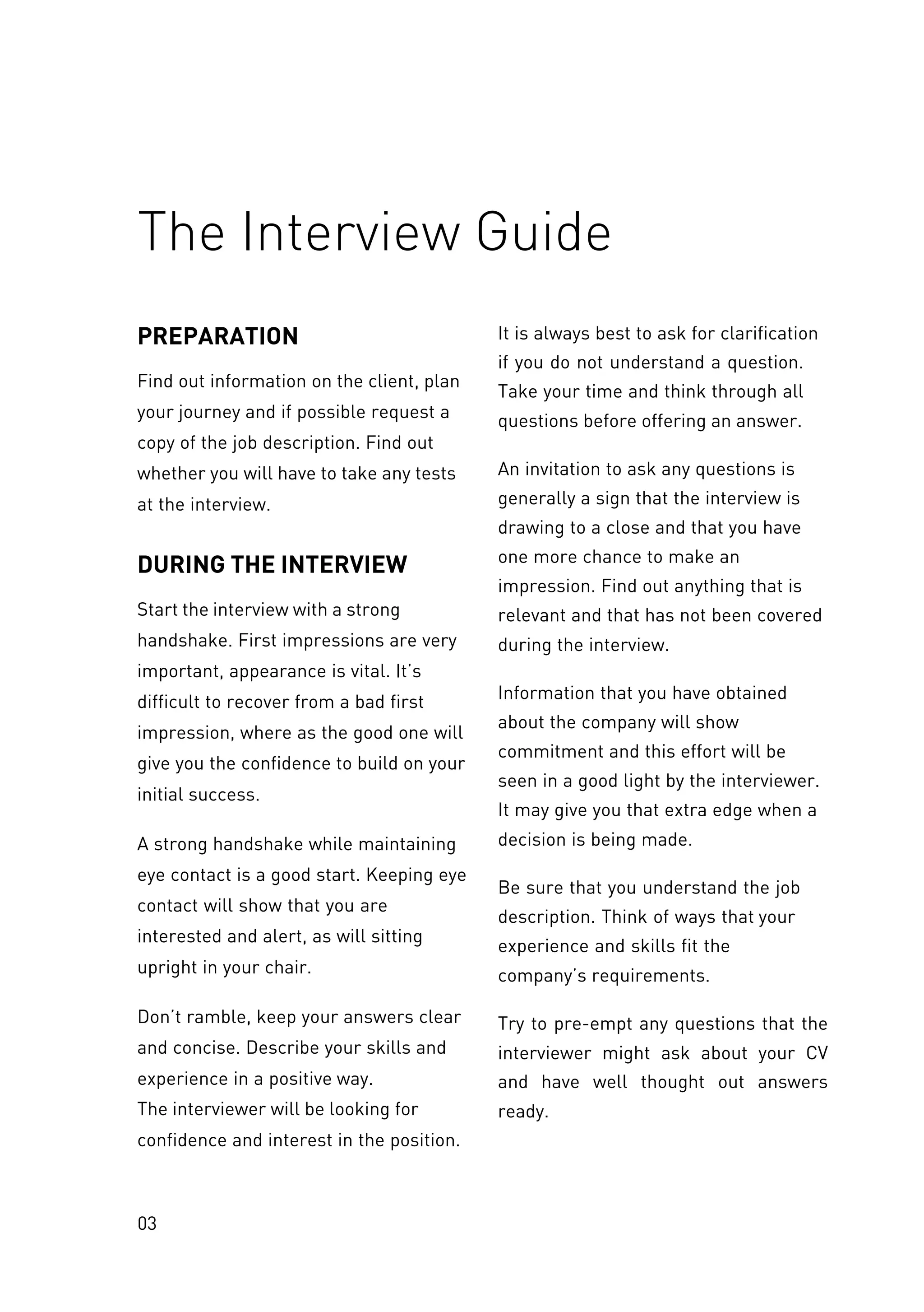 Cv / Interview tips ep professional | PDF