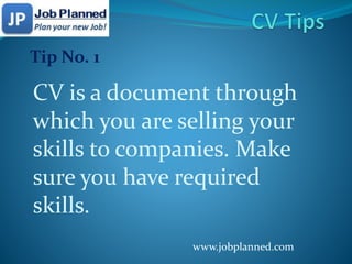 Cv tips by www.jobplanned.com
