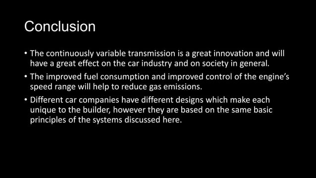 Continuous Variable Transmissionm, PPTX | PPT