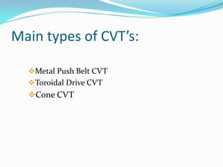 Cvt mini project presentation | PPT