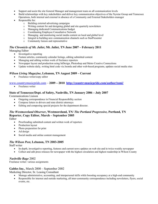 Cv Tomi Wiley James | PDF