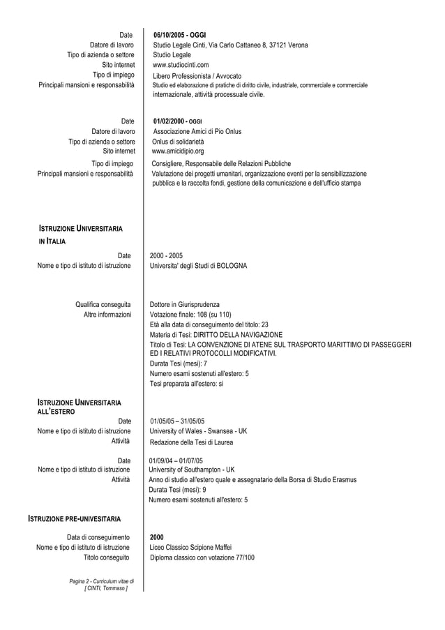 Cv Tommaso Cinti | PDF