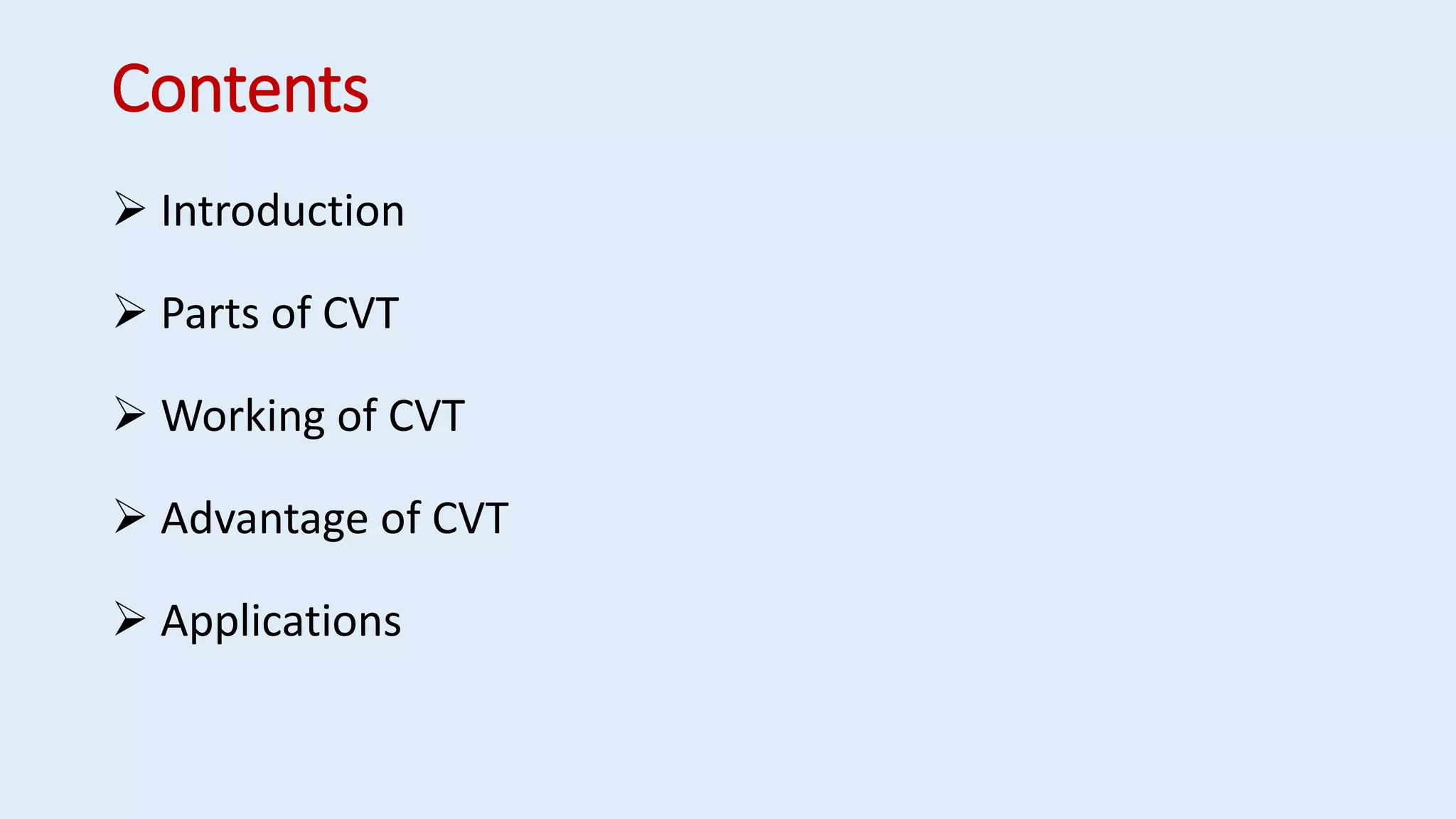 Continuously Variable Transmission ( CVT ) | PPTX | Performance Cars | Auto Type