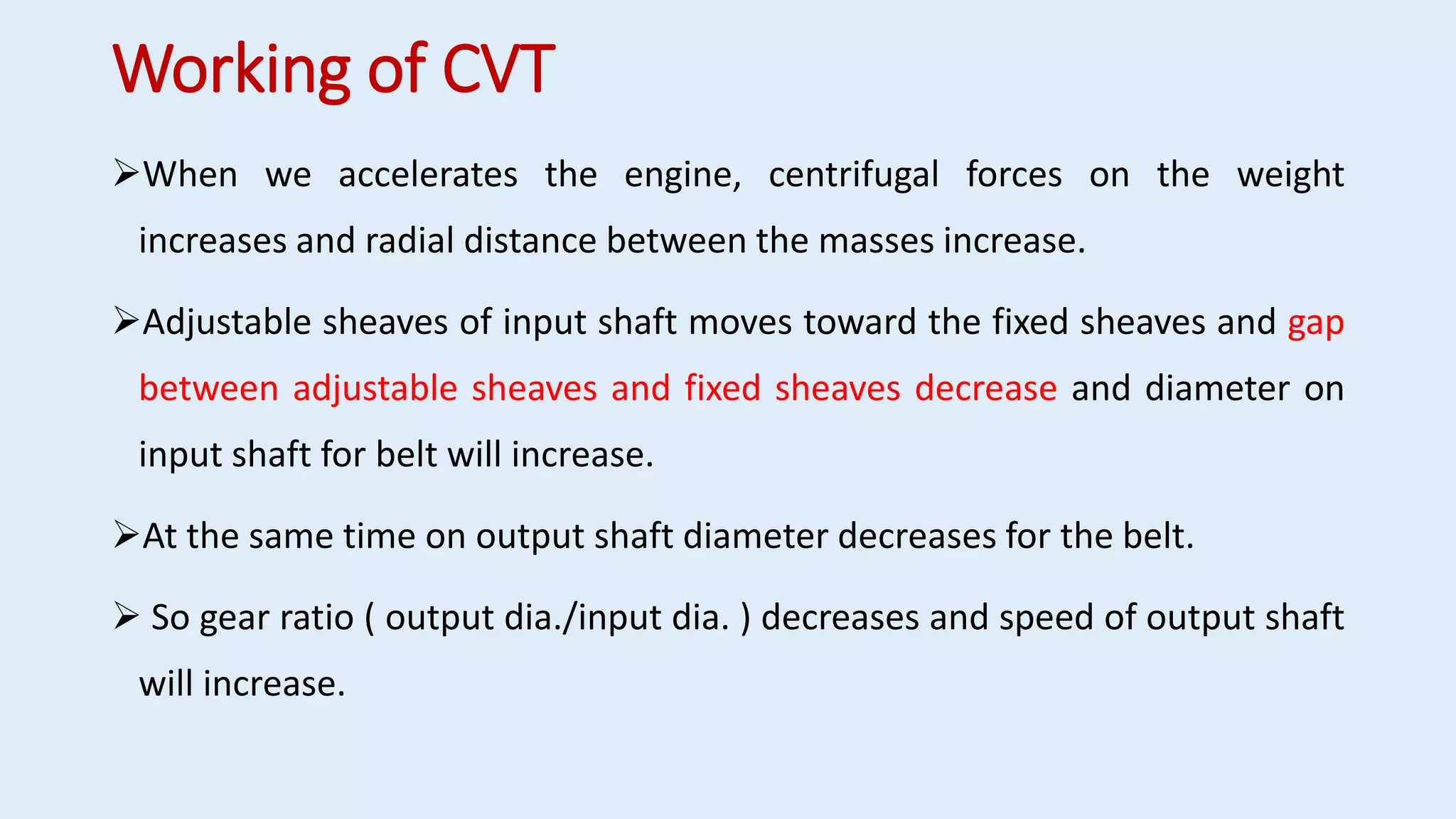 Continuously Variable Transmission ( CVT ) | PPTX | Performance Cars | Auto Type