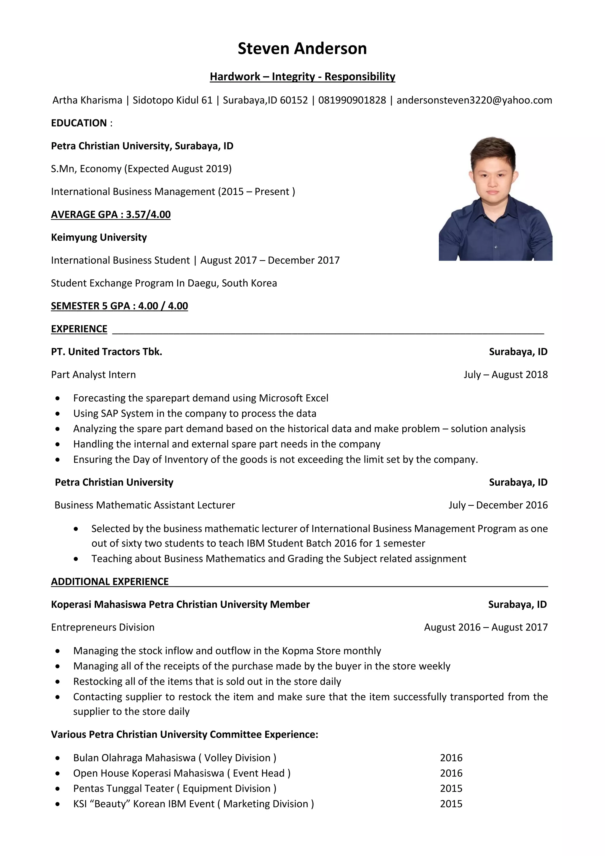 Resume Steven Anderson | PDF