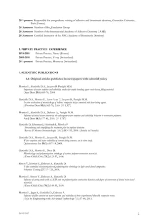 David's Resume | DOC | Dental Health | Diseases and Conditions