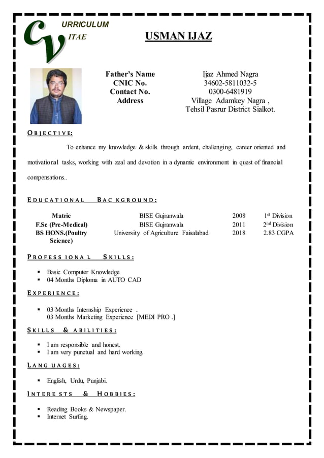 Cv usman ijaz nagra | DOCX