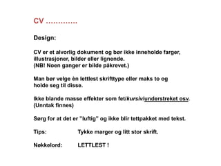 Cv utforming | PPTX