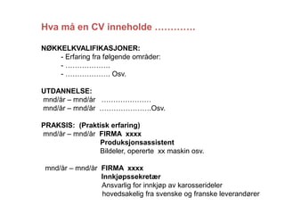 Cv utforming | PPTX