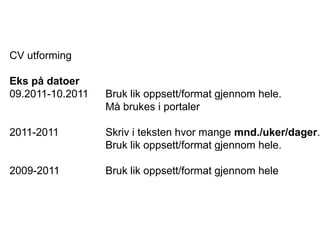 Cv utforming | PPTX