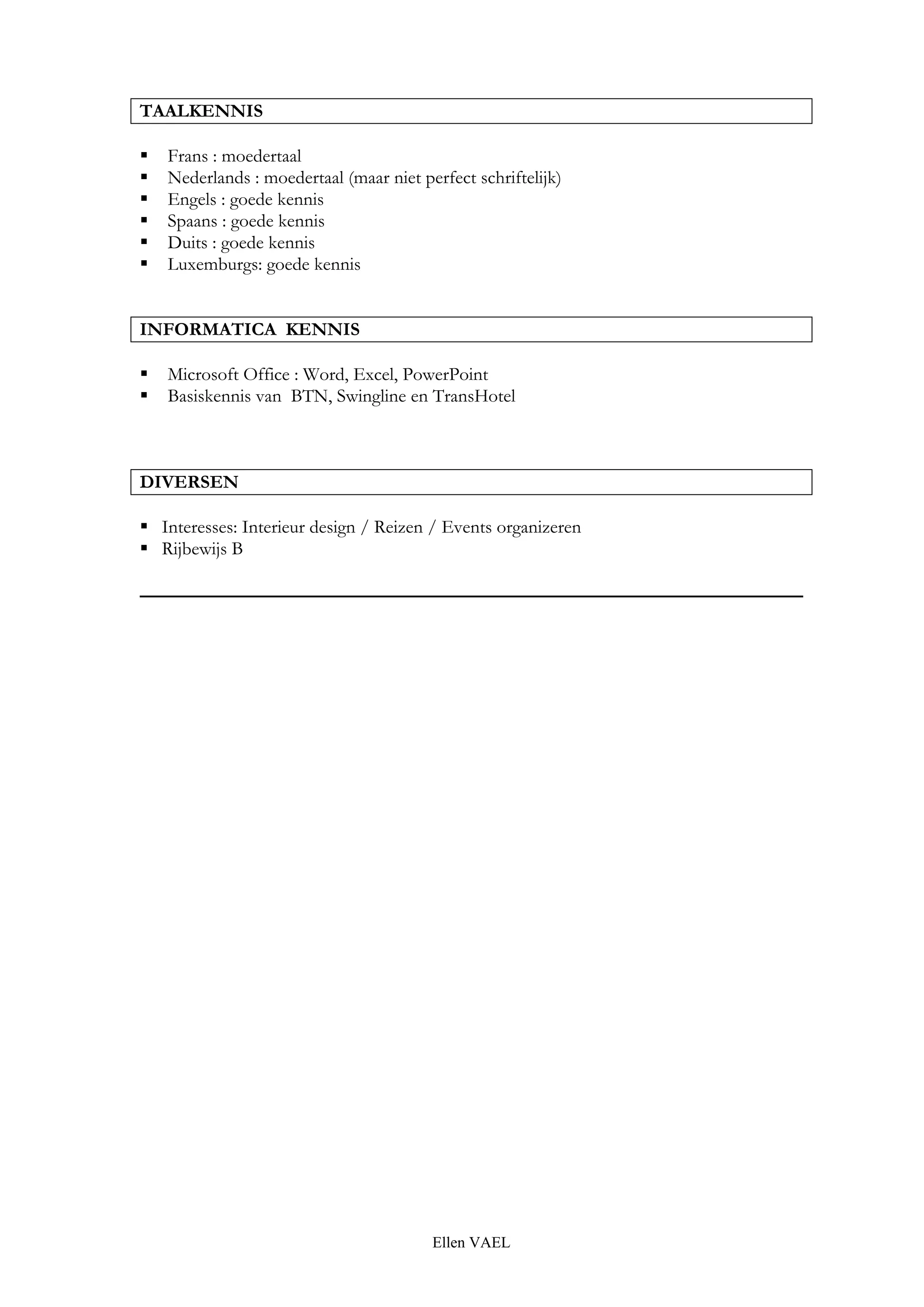 Cv Vael Ellen | PDF