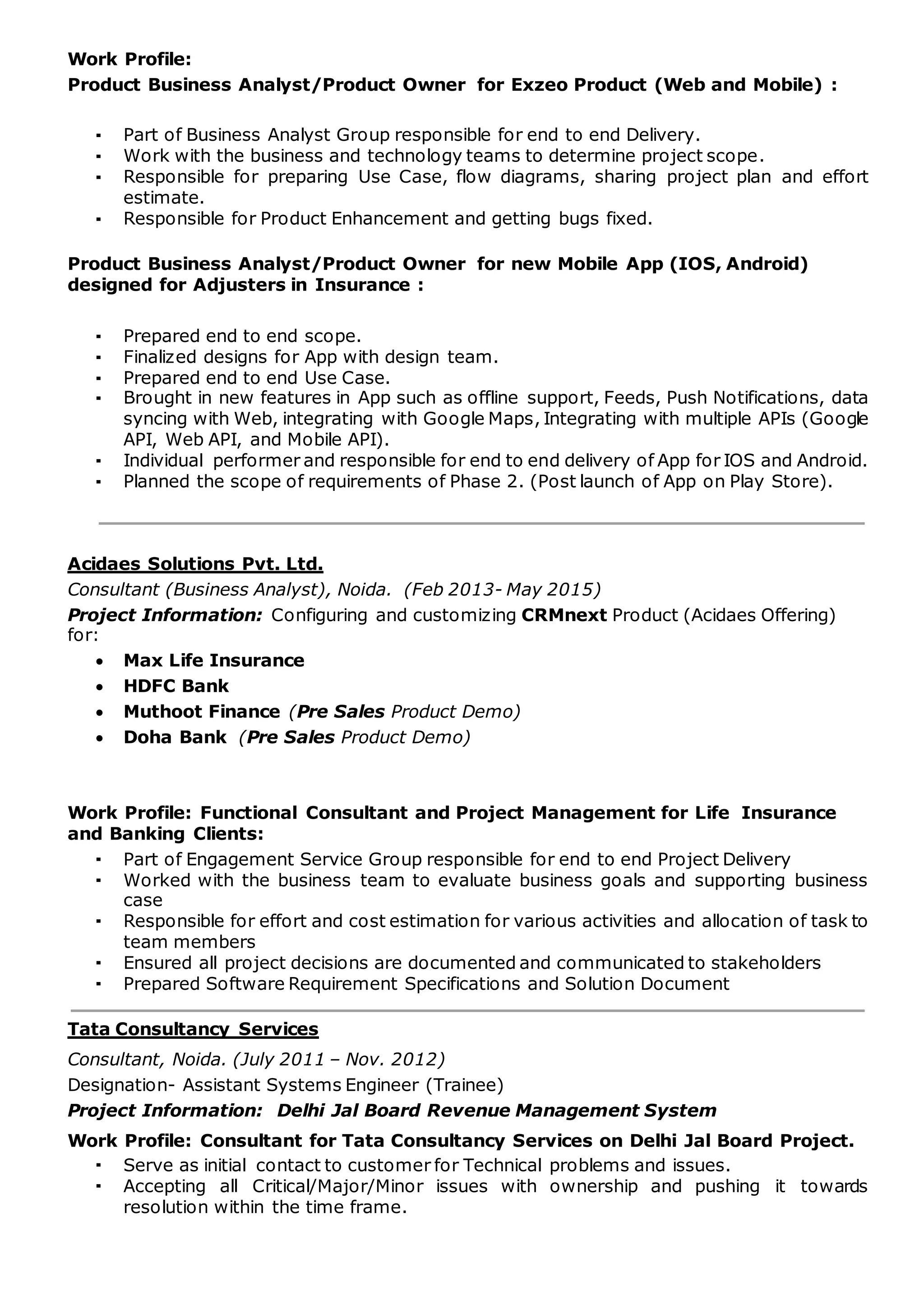 Cv vaibhav bhatia business analyst | DOCX