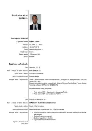 Cv valerio vozella | PDF