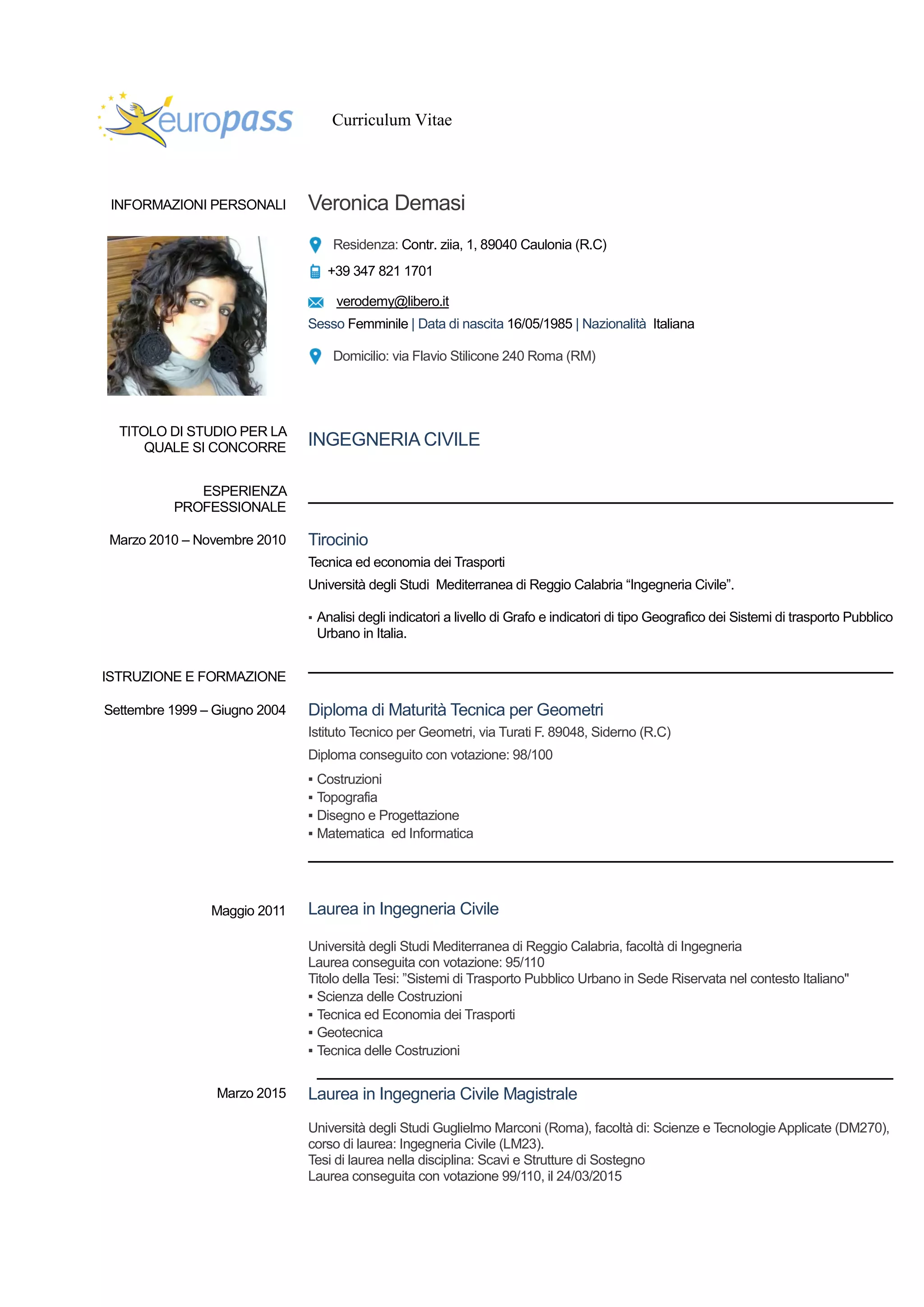 Cv veronica demasi | PDF