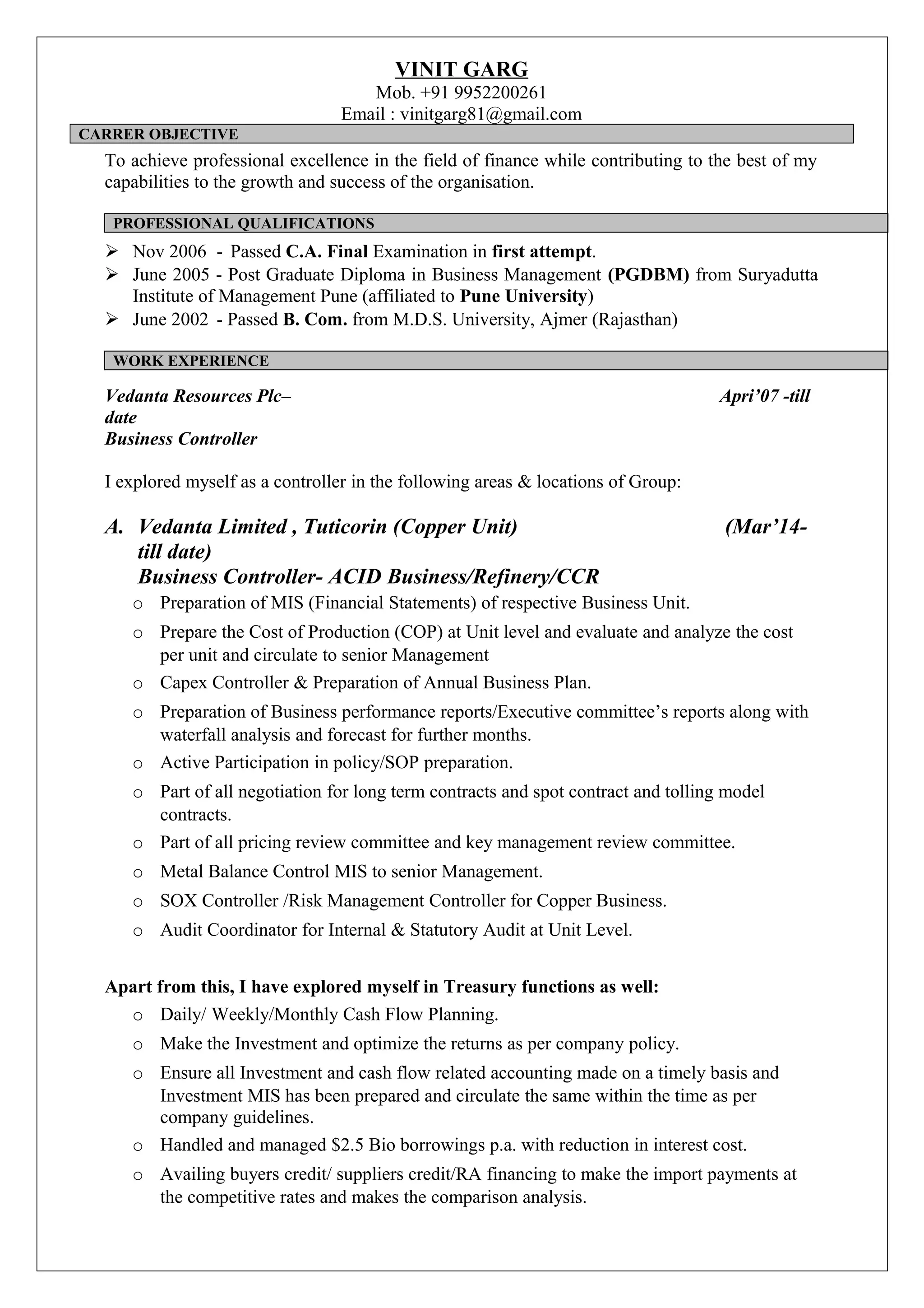 Cv vinit updated final1 | DOC