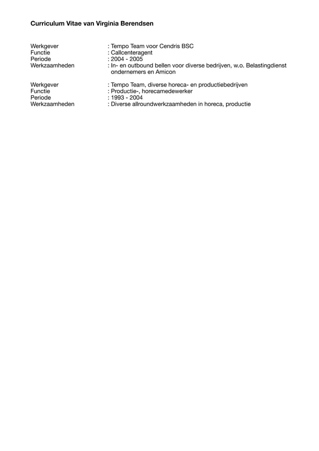 Cv virginia berendsen 2021 | PDF