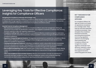 Compliance Officer Leadership vision 2024 Understanding and Navigating Compliance Risks | PDF