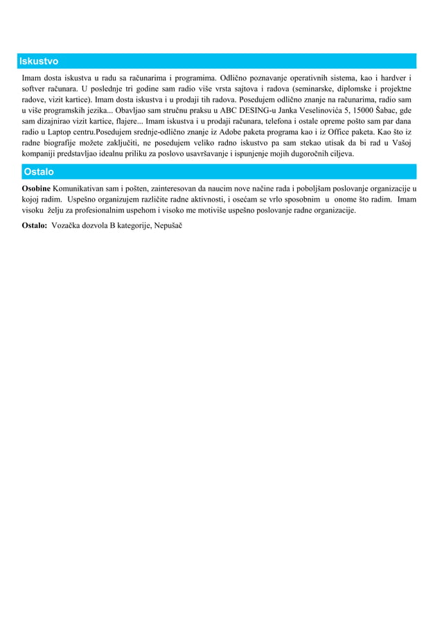 Cv vlajkovic darko1 | PDF