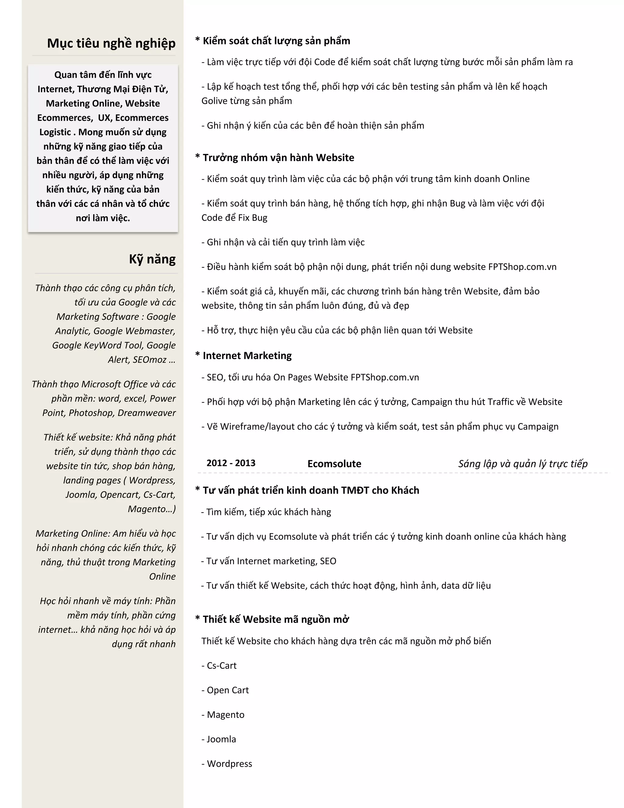 Cv vu minh duy | PDF