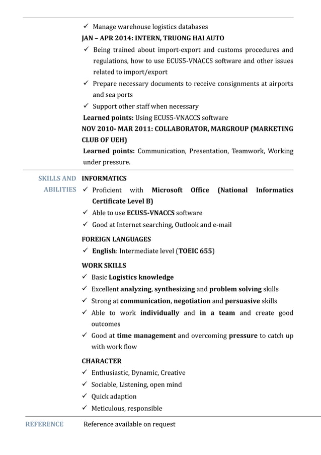 Cv vu thi dieu linh | DOC