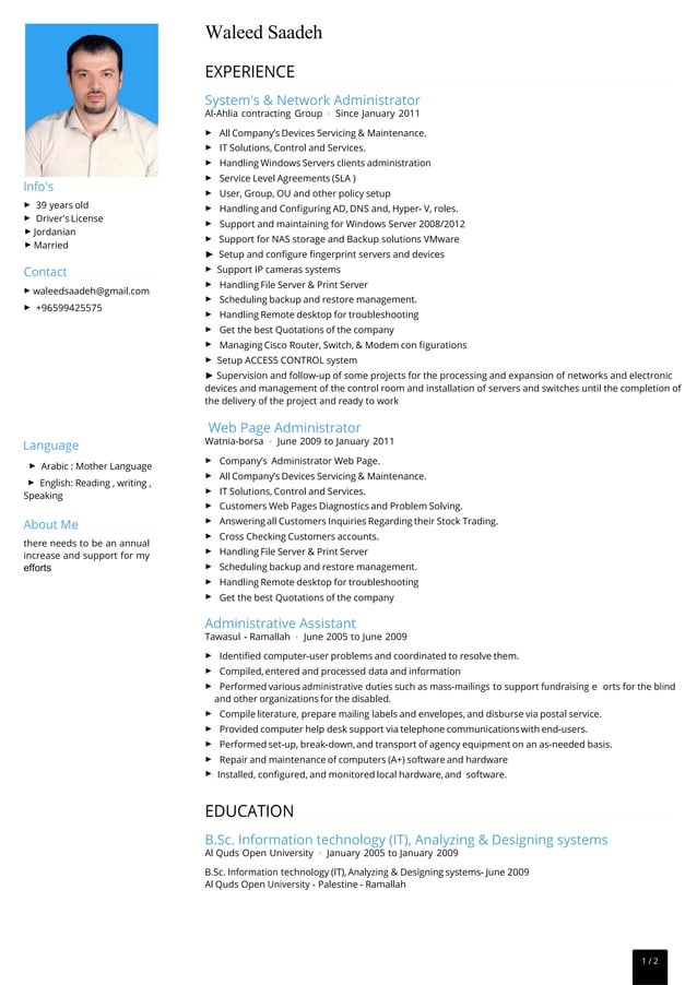 Cv waleed2019 | PDF | IT and Internet Support | Internet