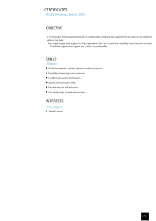 Cv waleed2019 | PDF | IT and Internet Support | Internet