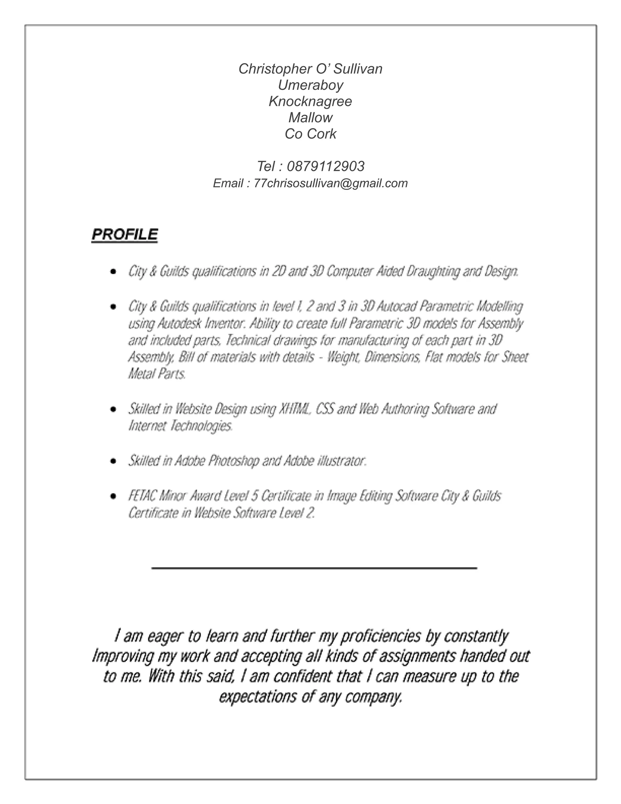 Christopher O Sullivan CV | PDF