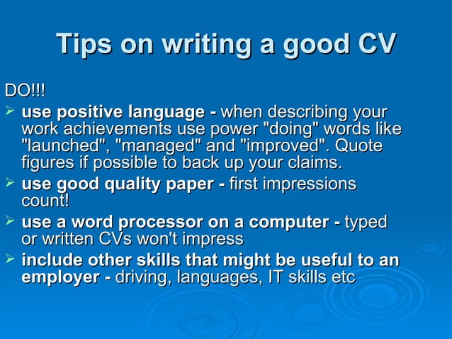 Cv writing | PPT