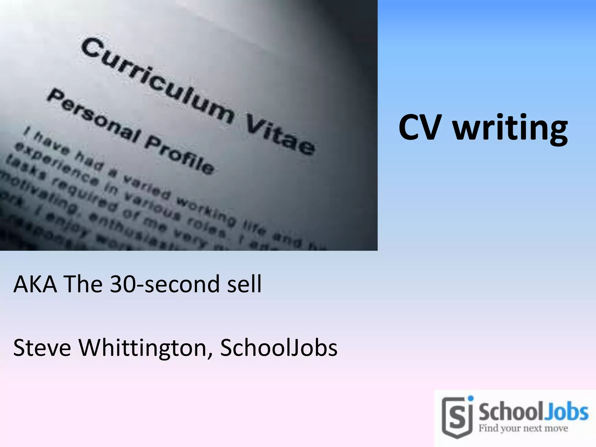 CV Writing presentation | PPTX