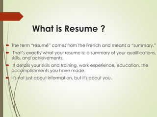 Cv writing session | PPTX